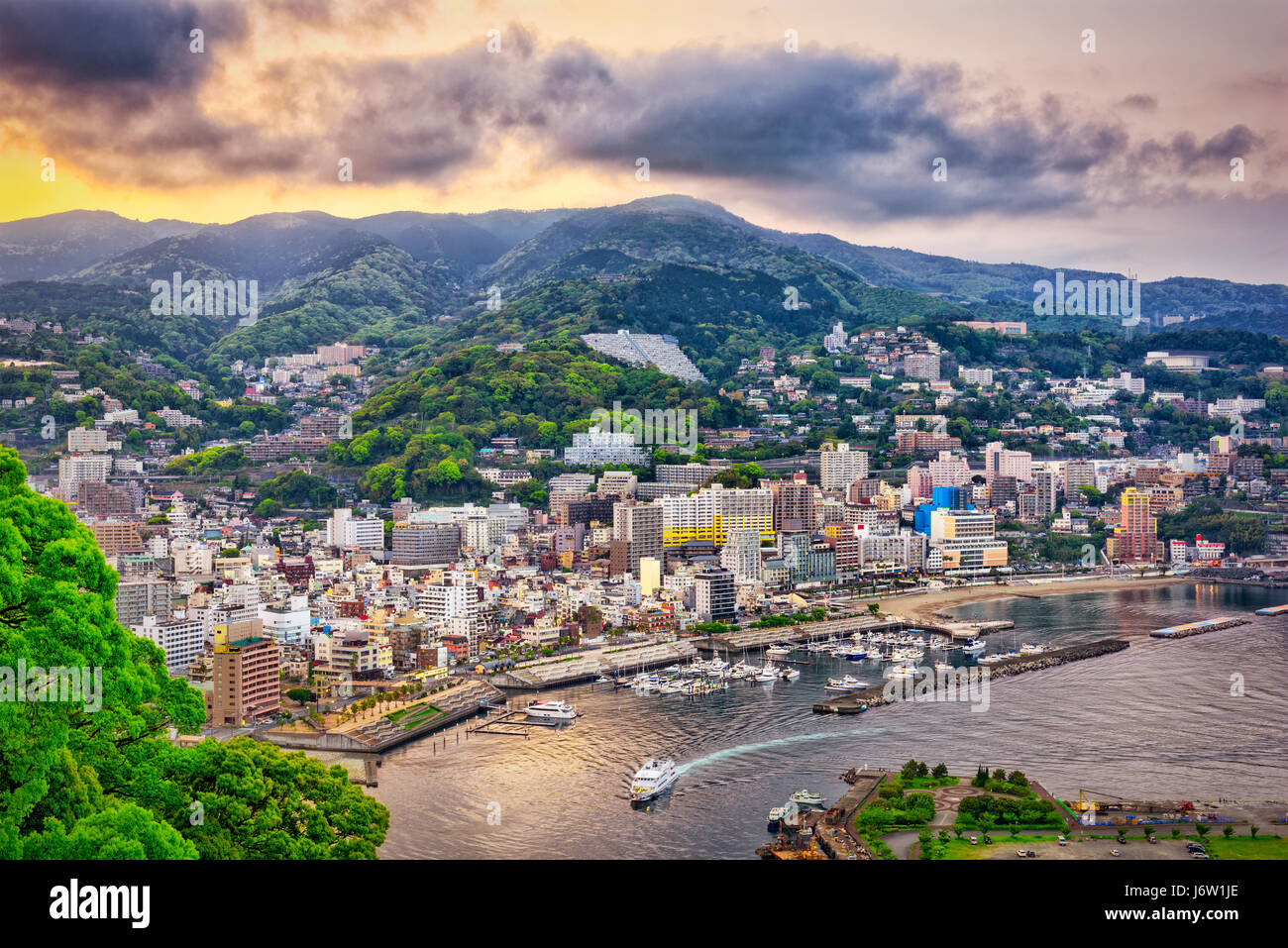 Atami City, Japan Skyline at dusk Stock Photo - Alamy