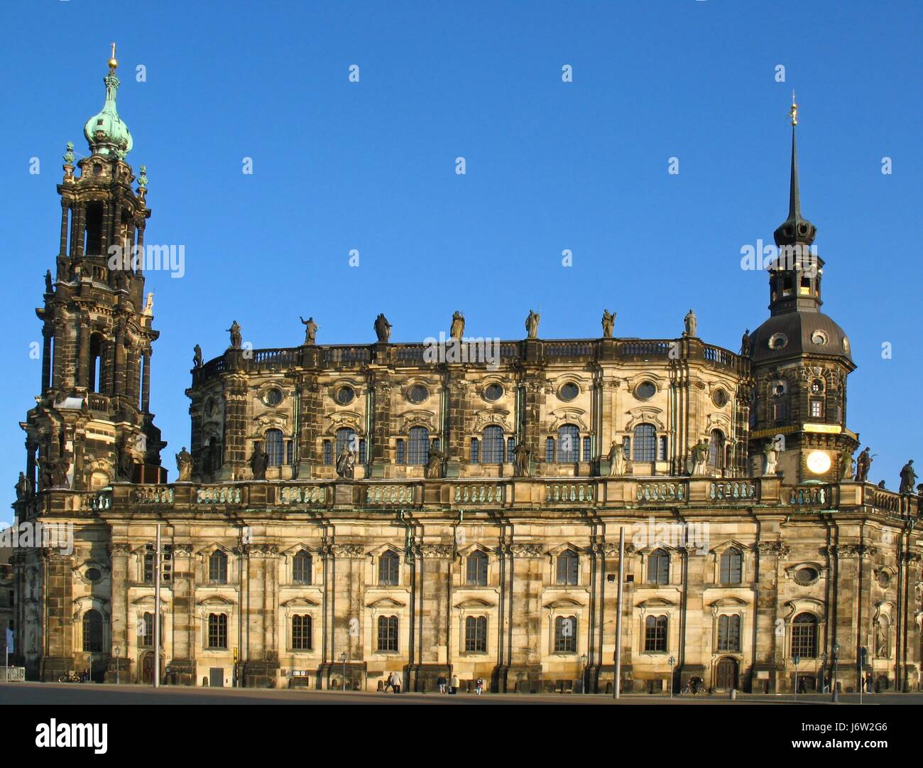 church baroque cathedral Dresden chapel of a palace blue tower ...