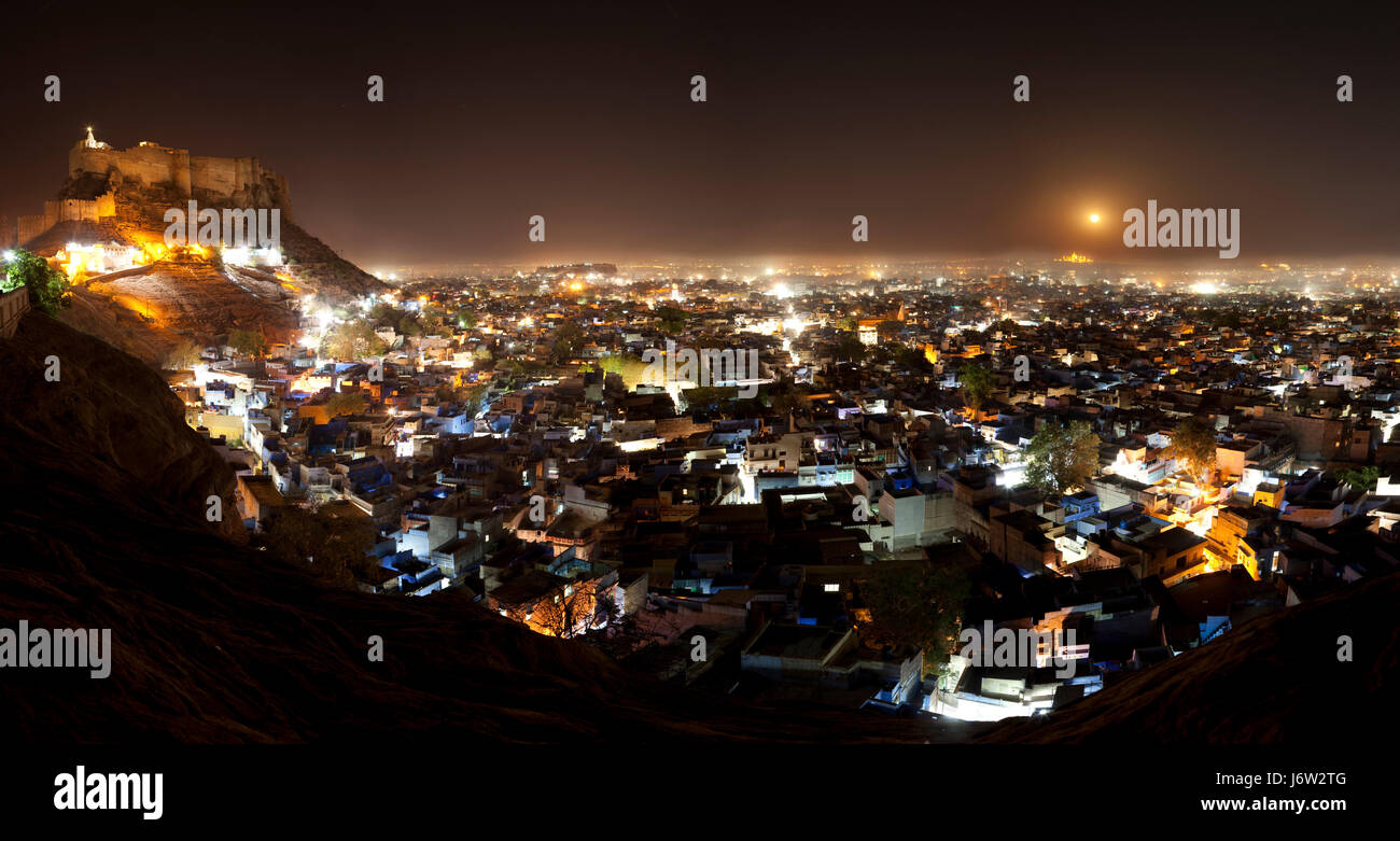 houses city town night nighttime india sight view outlook perspective ...
