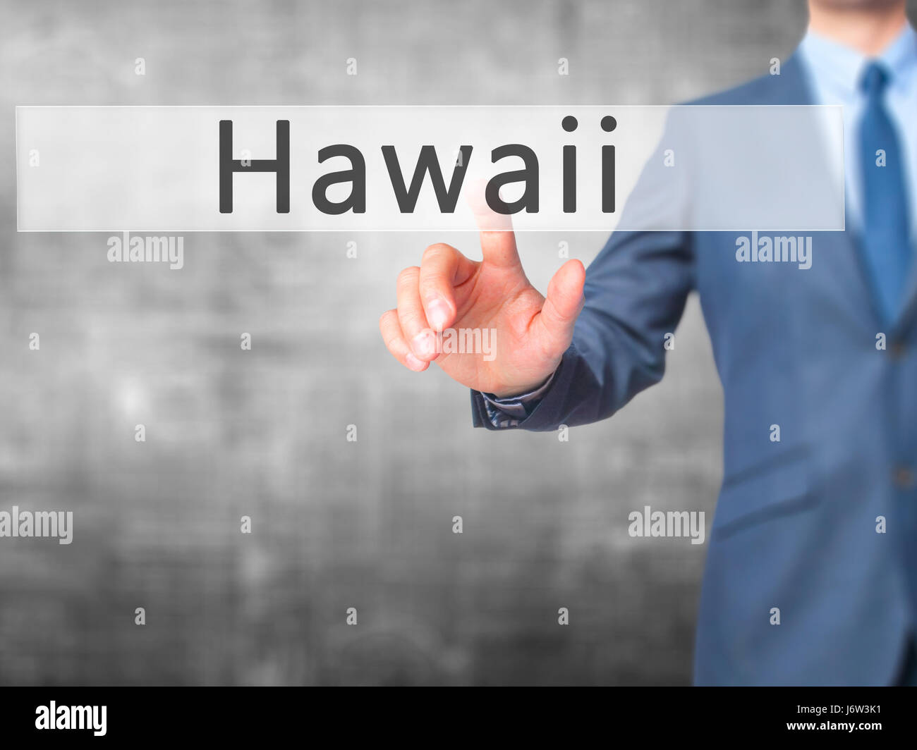 Hawaii - Businessman hand pressing button on touch screen interface ...