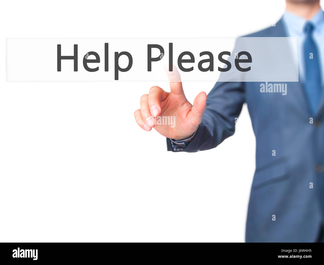 Help Please - Businessman hand pressing button on touch screen ...