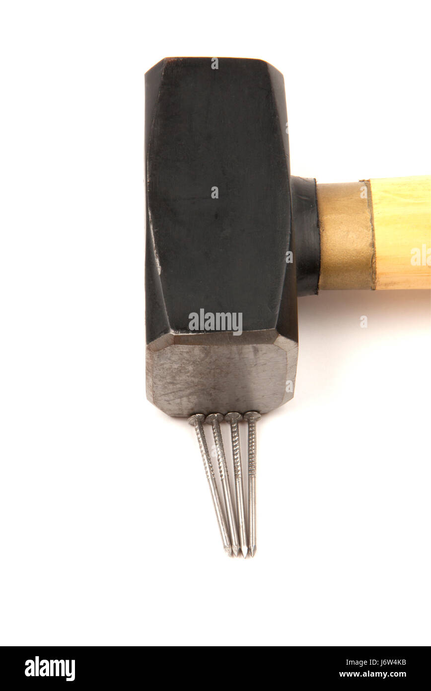 isolated cut-out nail hammer tack gavel nails carpenter backdrop ...