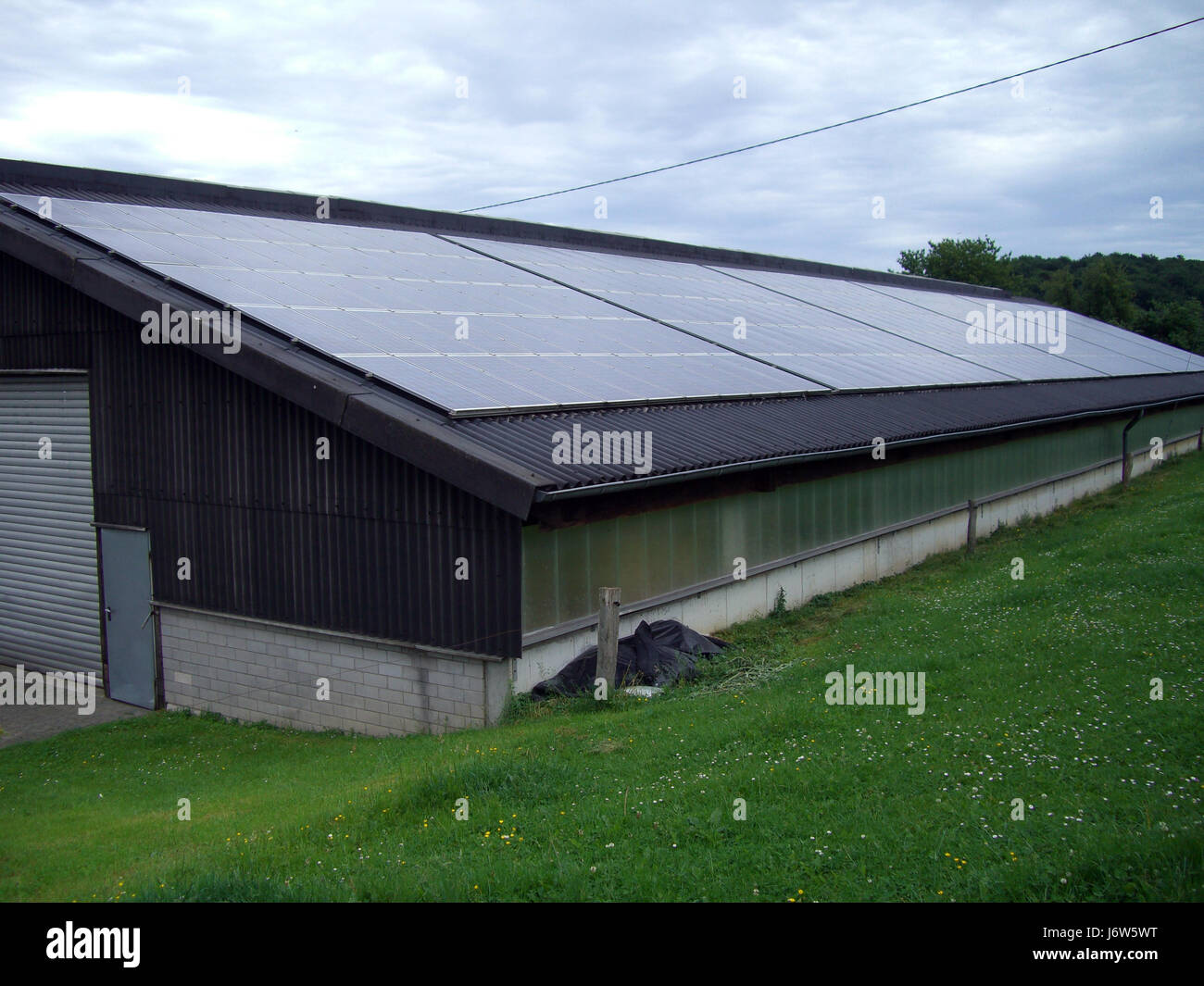 solar panels on a barn Stock Photo - Alamy