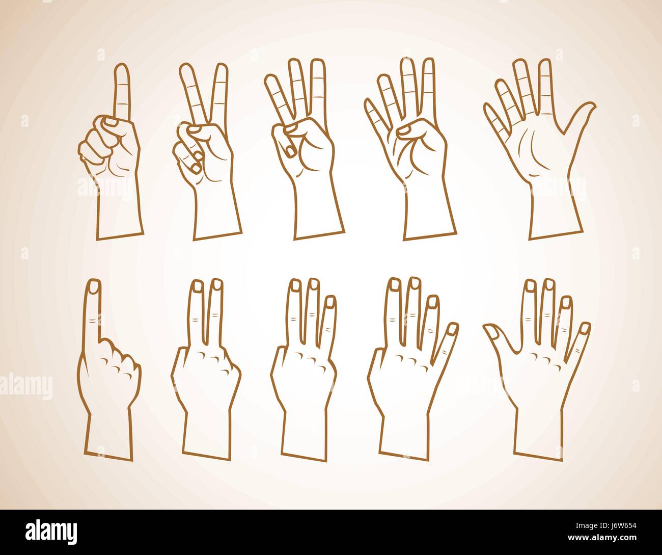 Modern set with show numbers on the hand front and back number one on ...