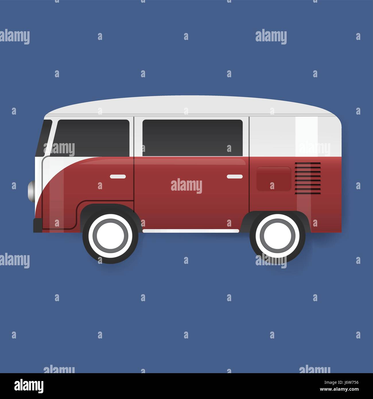 Red Van Car Vehicle Travel Graphic Illustration Vector Stock Vector ...