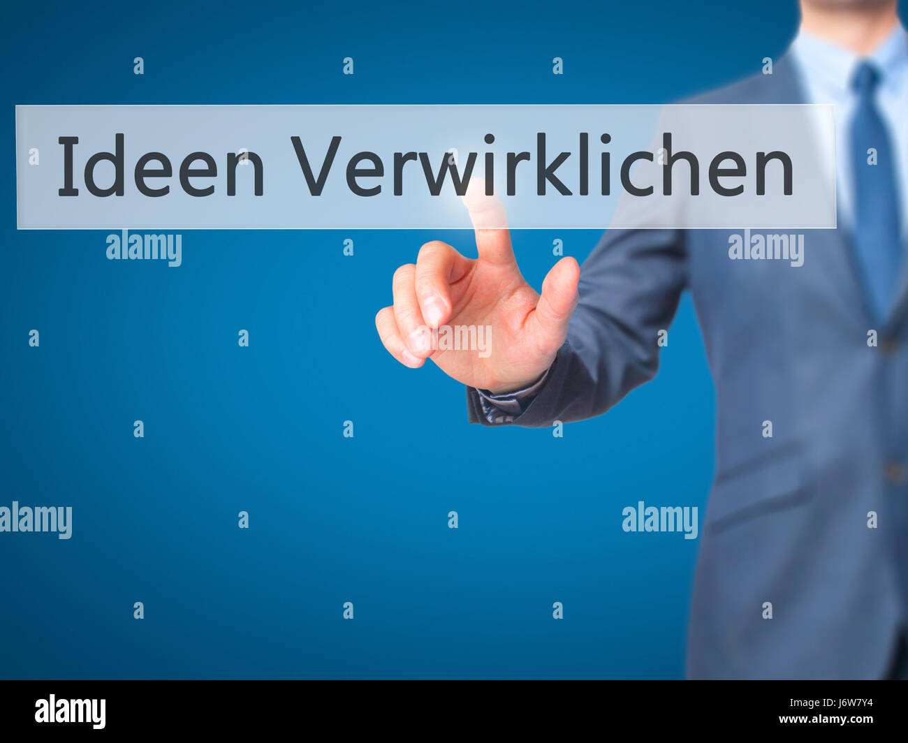 Ideen Verwirklichen ( Realize Ideas in German) - Businessman hand ...