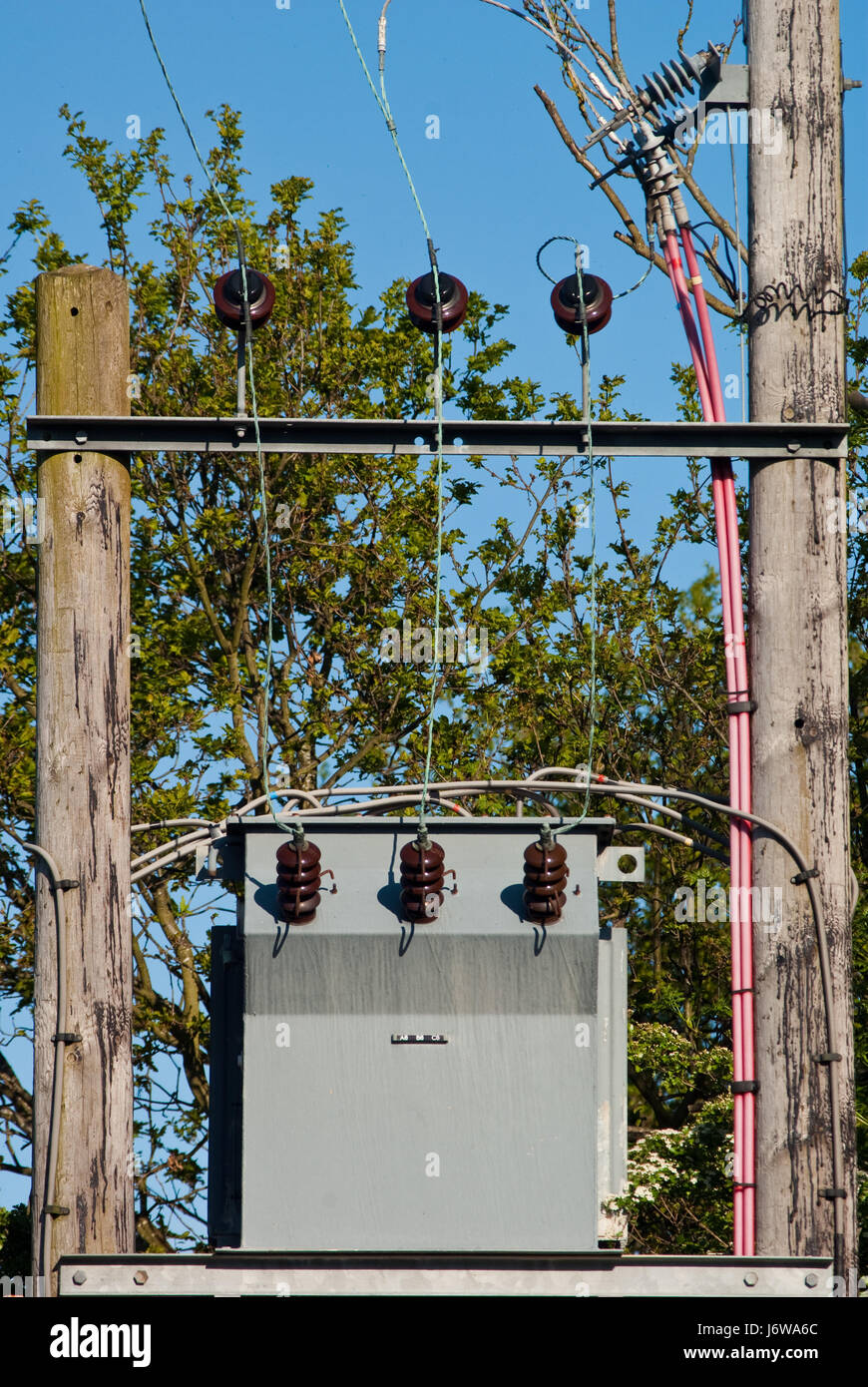 Electric Post With Transformer Stock Photos & Electric Post With ...