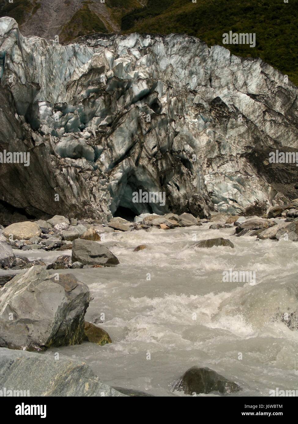 danger rock ice new zealand glacier current of the river blue danger ...