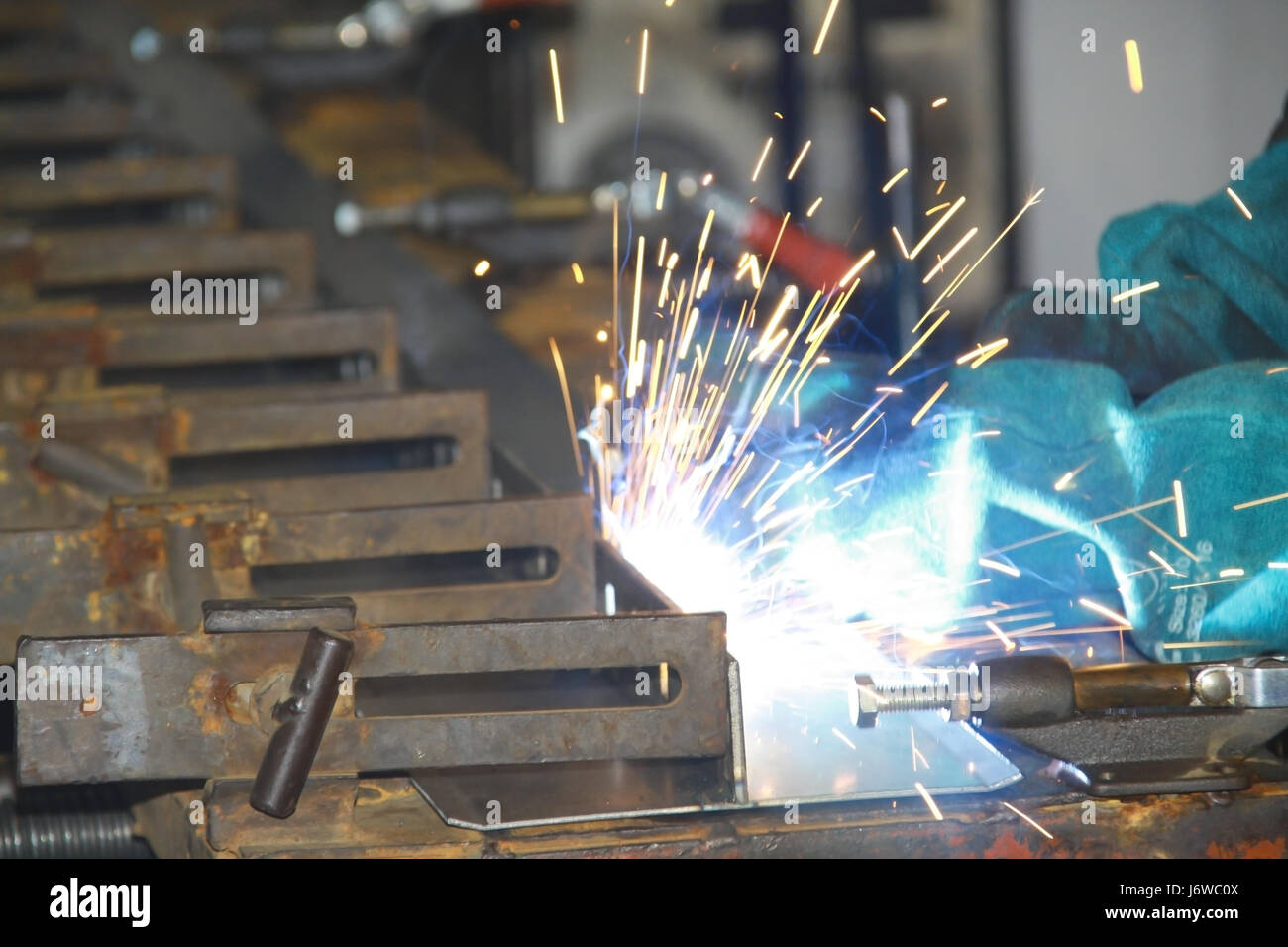 industrial work factory spark job labor tool industry glove metal ...