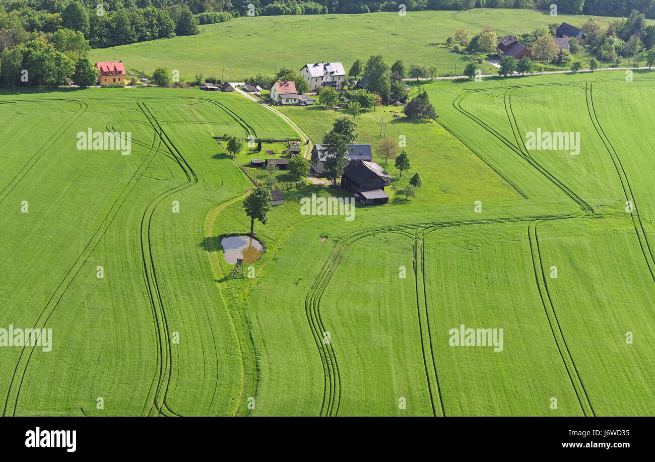 house building tree oasis track barn fresh water pond water farm house ...