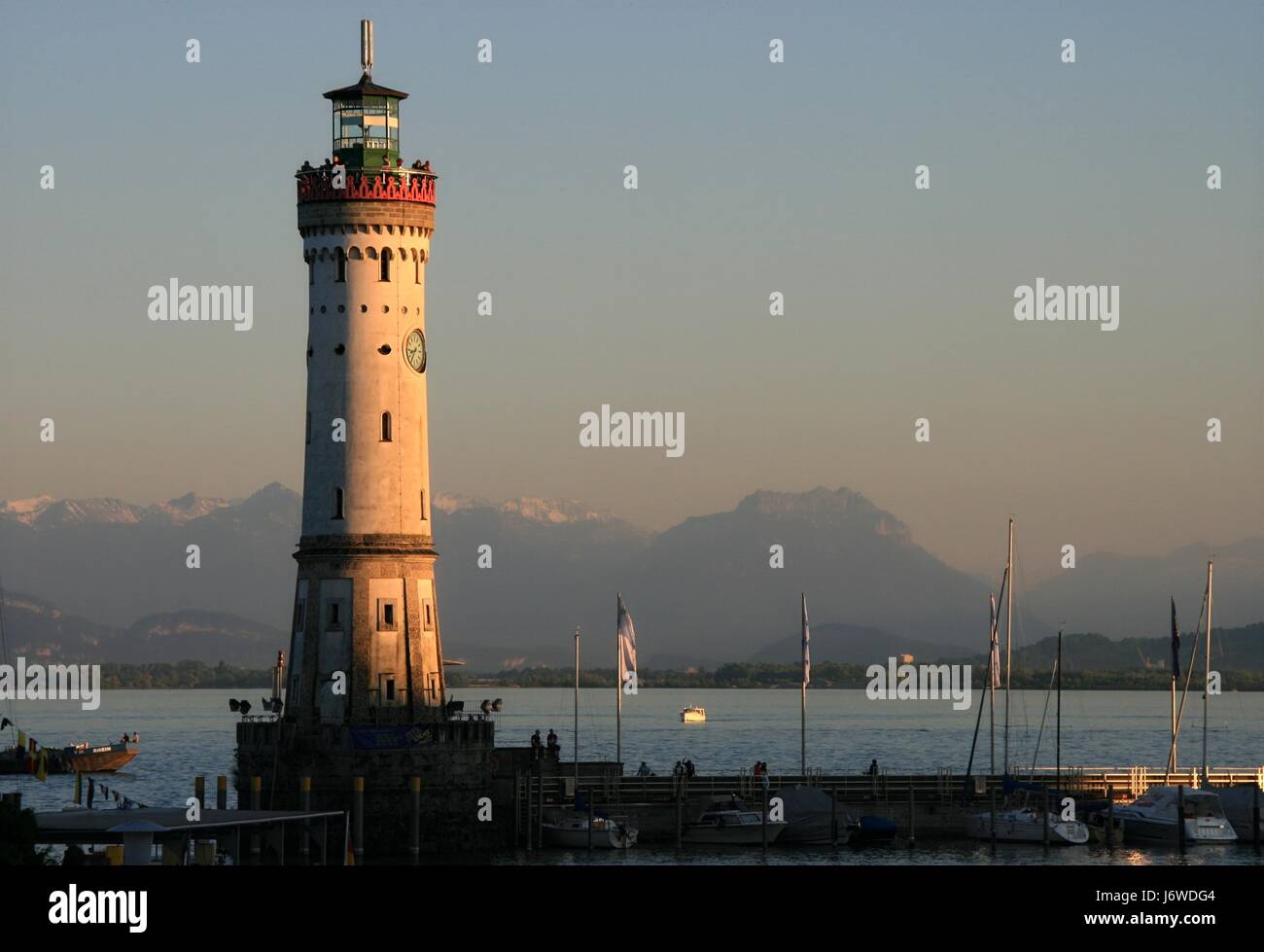 romantic harbor lake constance peaceful evening light harbours ...