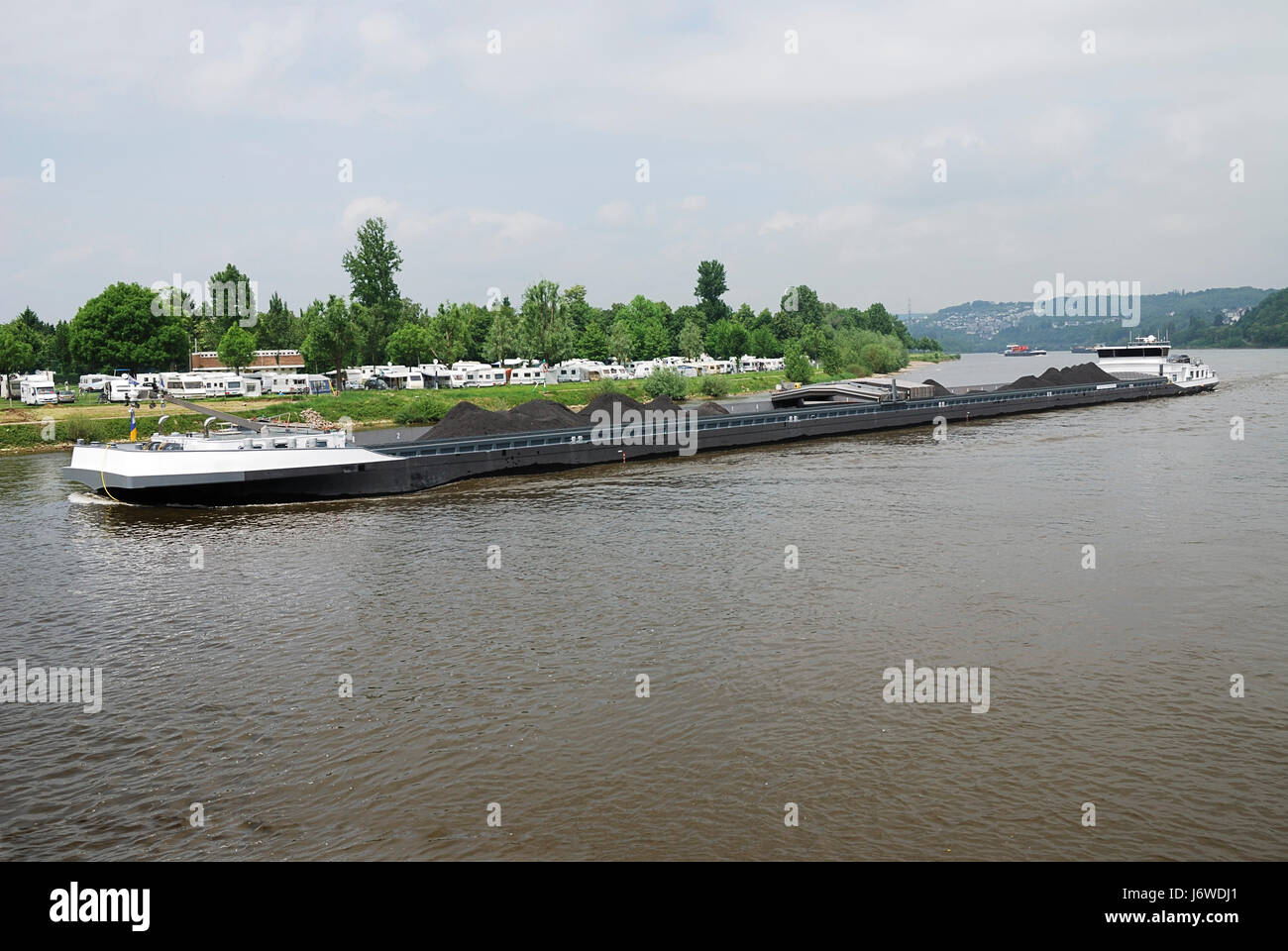transport freighter freight barge cargo rhine europe stream transport ...