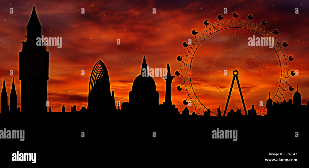 famous sunset tourism london twilight skyline dusk landmark tower ...