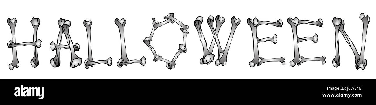 scary lettering bone halloween spooky horror bones horrible ...