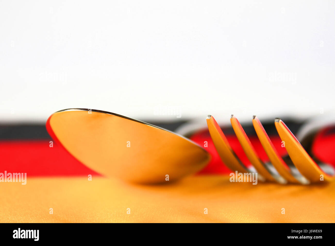 flag fork german cutlery spoon symbolic black swarthy jetblack deep ...