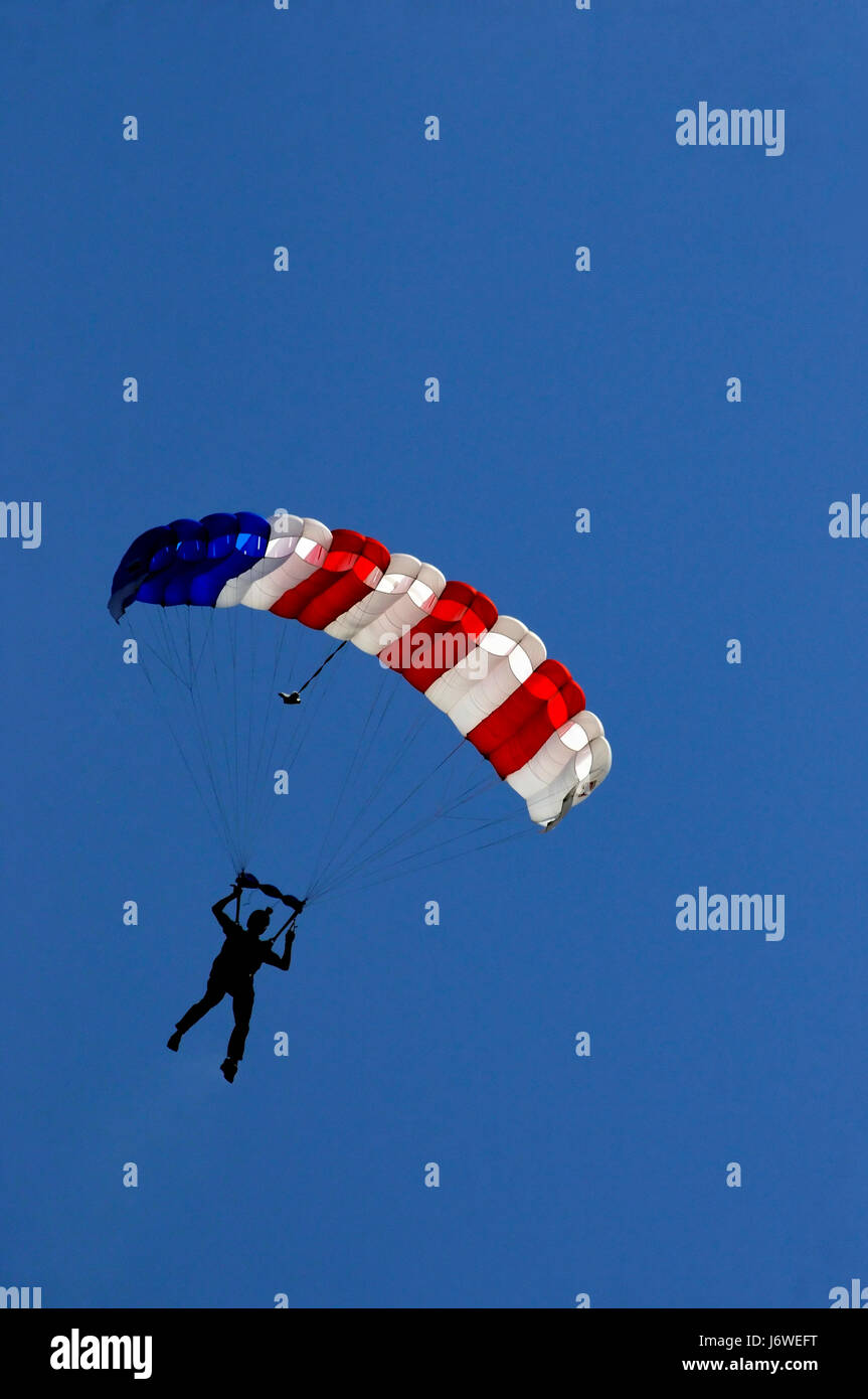 Jump parachute hands hi-res stock photography and images - Alamy