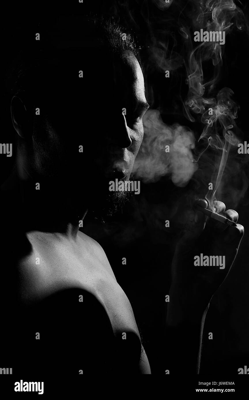 cigarette silhouette smoker whiff smoke smoking man guy cigarette cigar ...