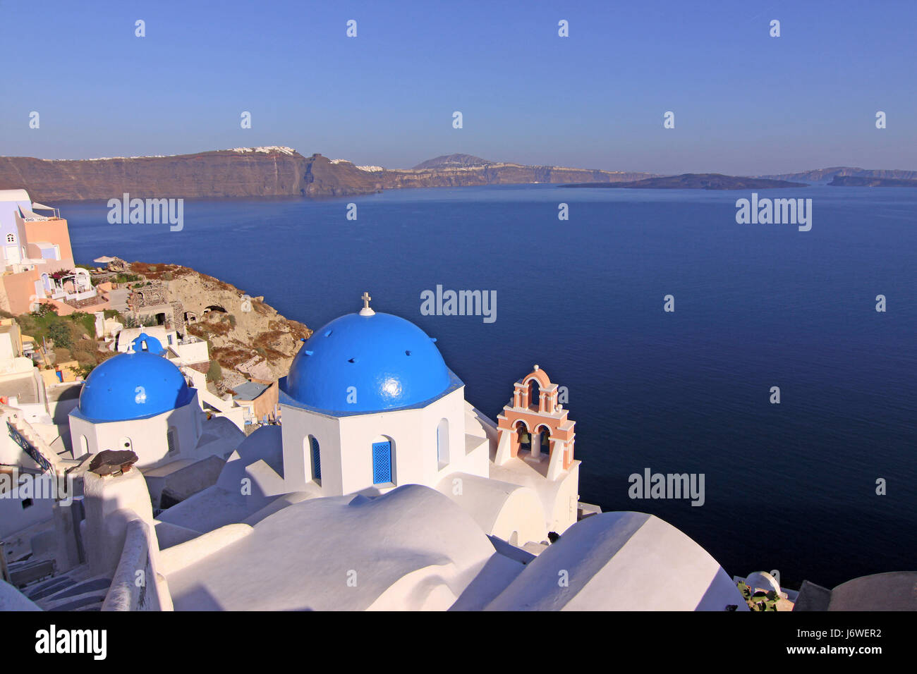 church greece isle island houses cathedral crater vulcan volcano ...