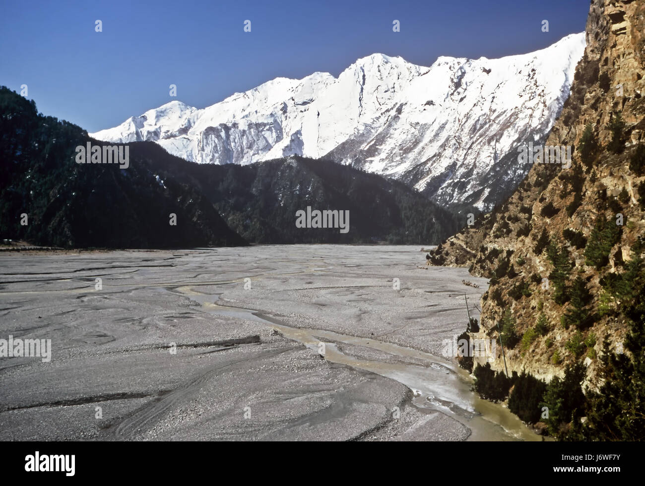 dried out riverbed,nepal Stock Photo - Alamy