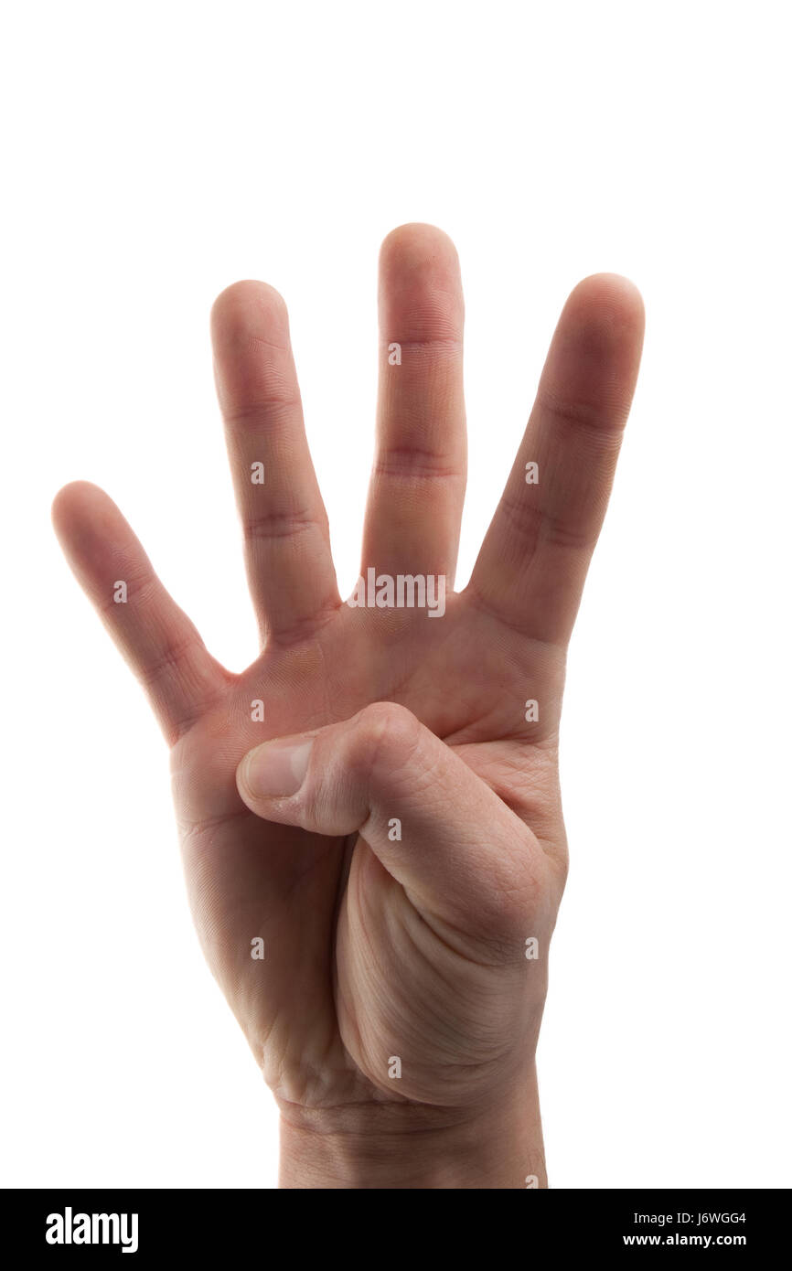 Four finger salute hi-res stock photography and images - Alamy