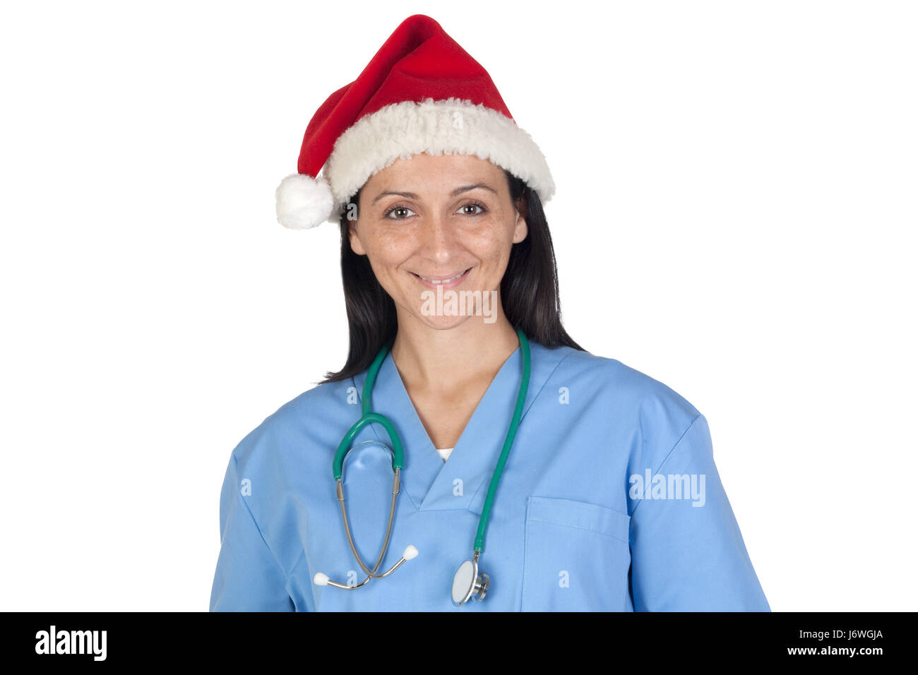 Attractive doctor woman christmas hat hi-res stock photography and images - Alamy