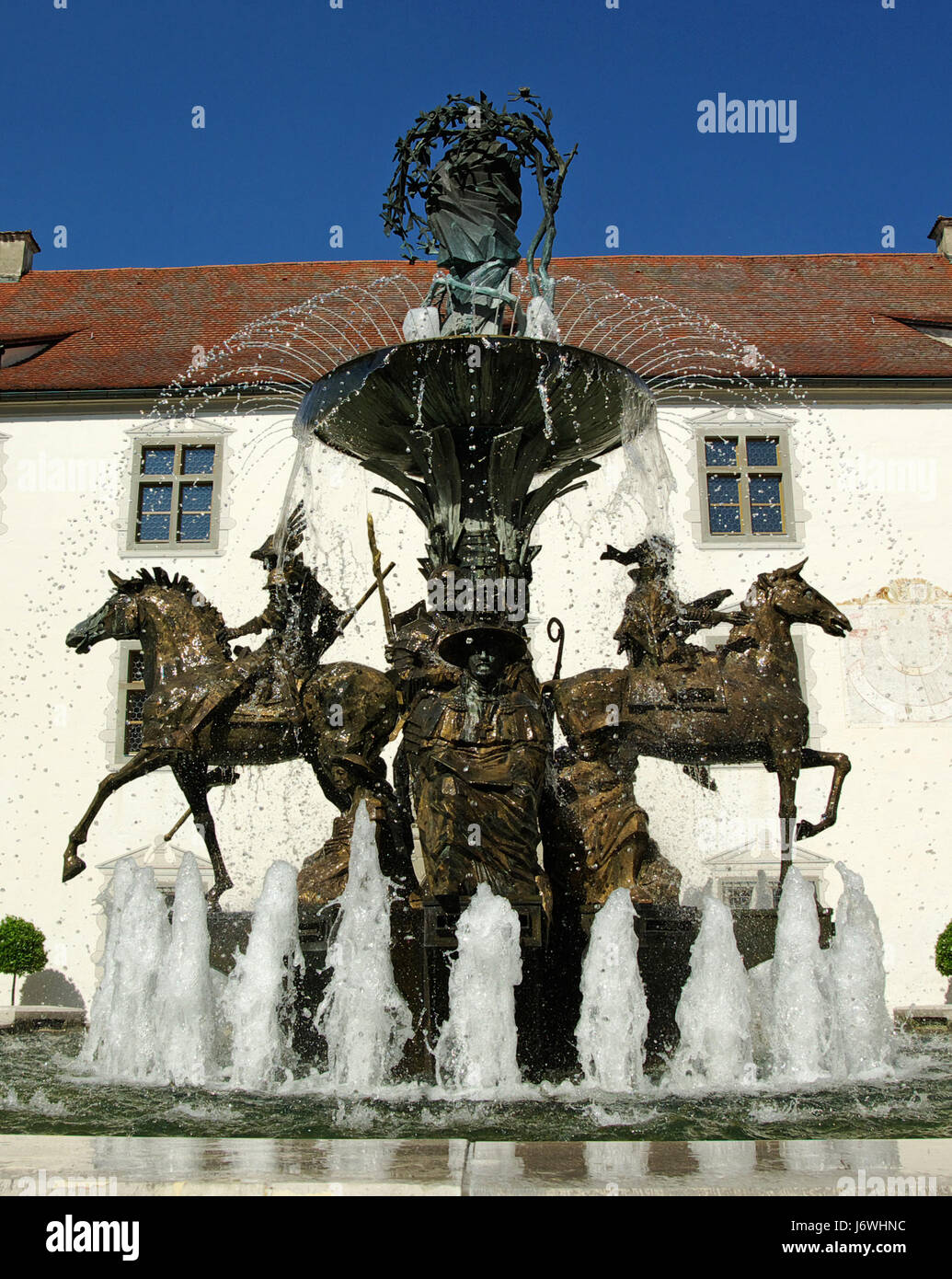 fountain schloss zeil Stock Photo - Alamy