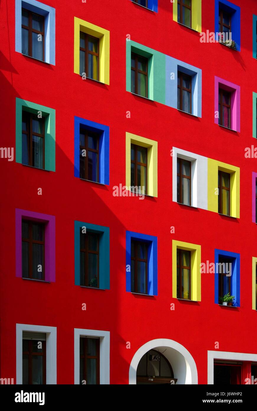 colorful window of a house in berlin Stock Photo - Alamy