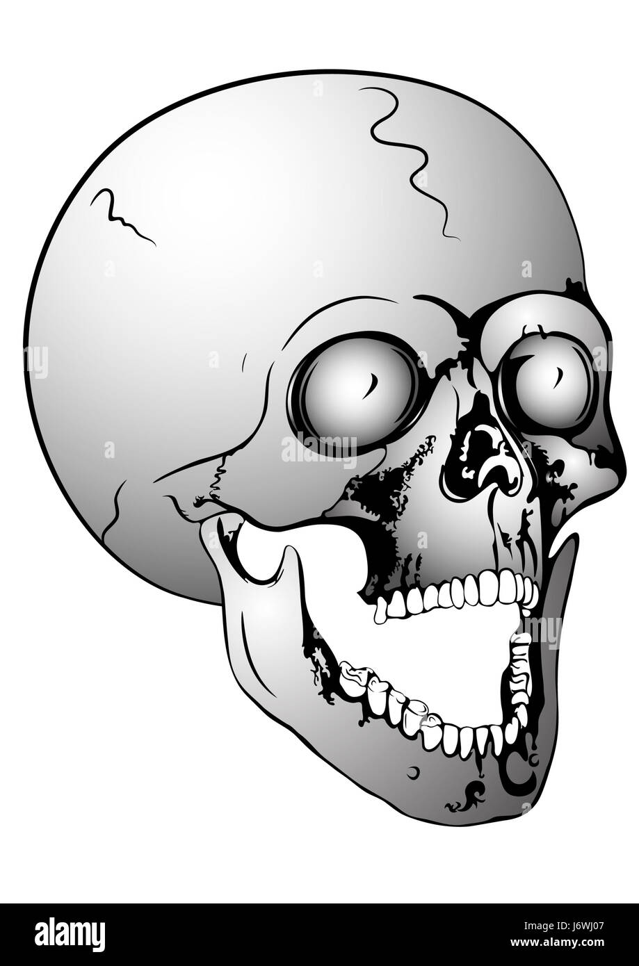 skull scary bad peccant wickedly evil halloween horror anatomy drawing ...