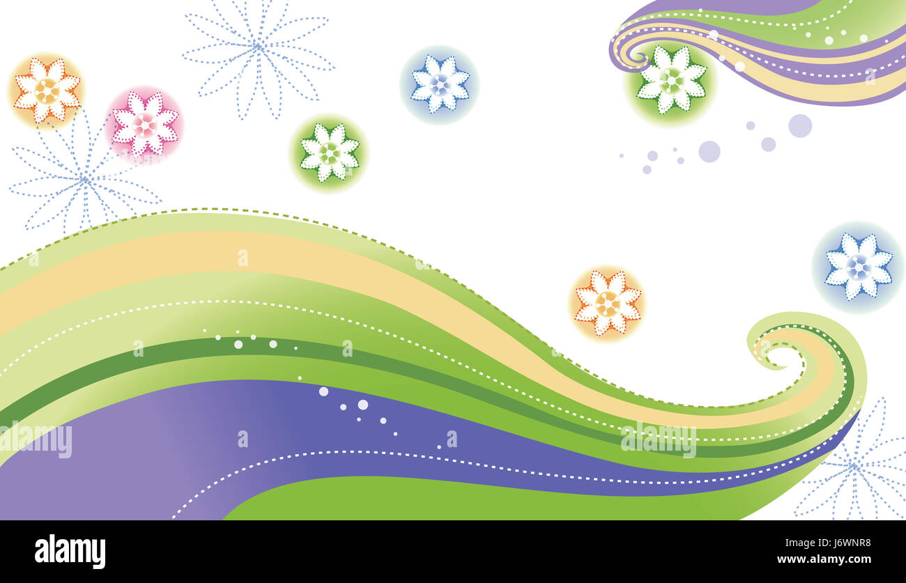 flower plant wave pattern curve line backdrop background texture blue ...