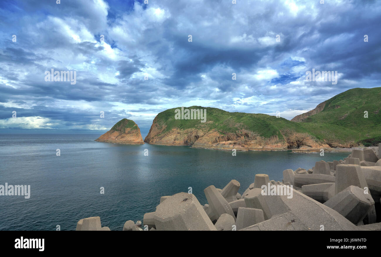 dam embankment landscape scenery countryside nature firmament sky salt ...