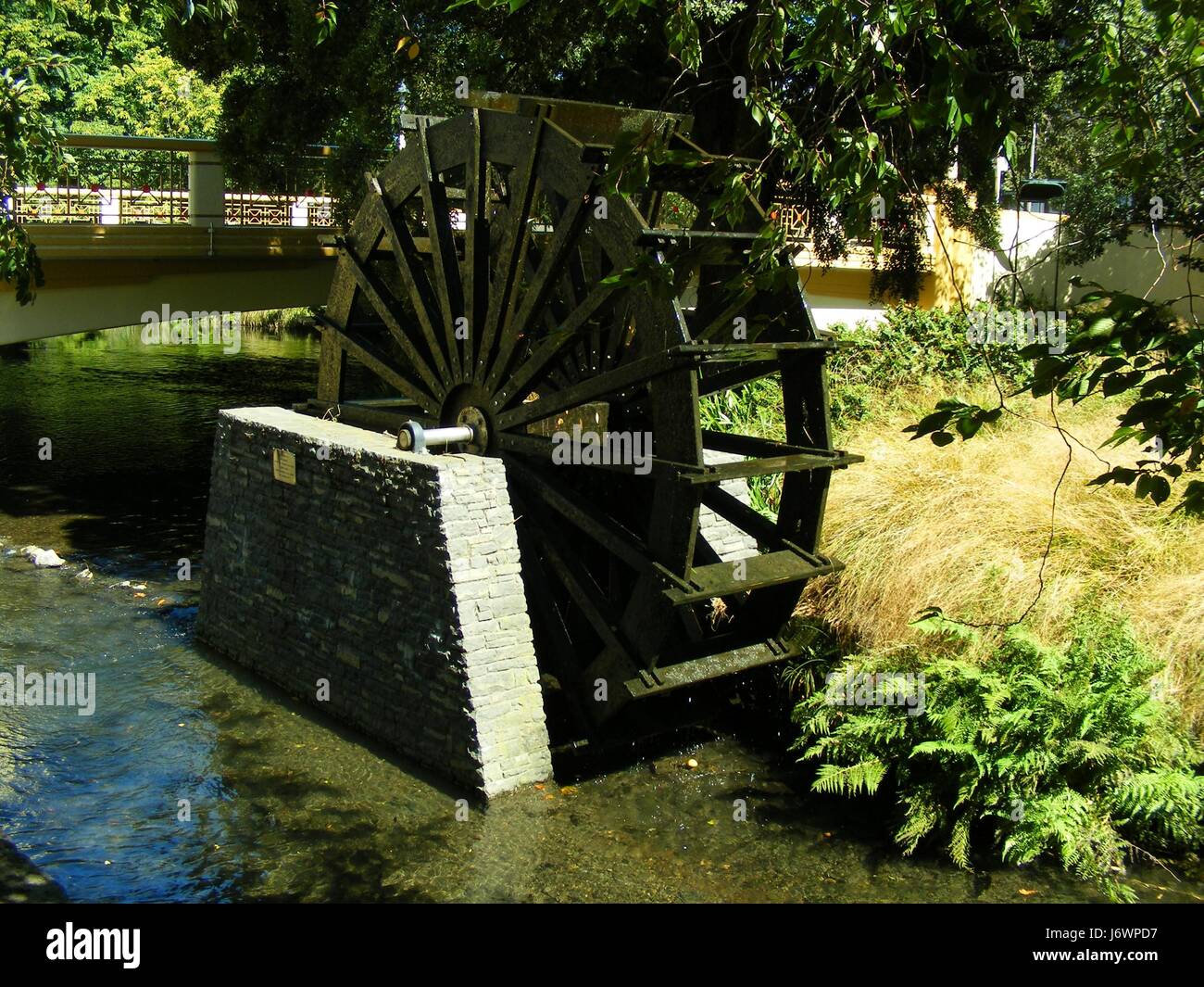 historic water wheel in christchurch Stock Photo - Alamy