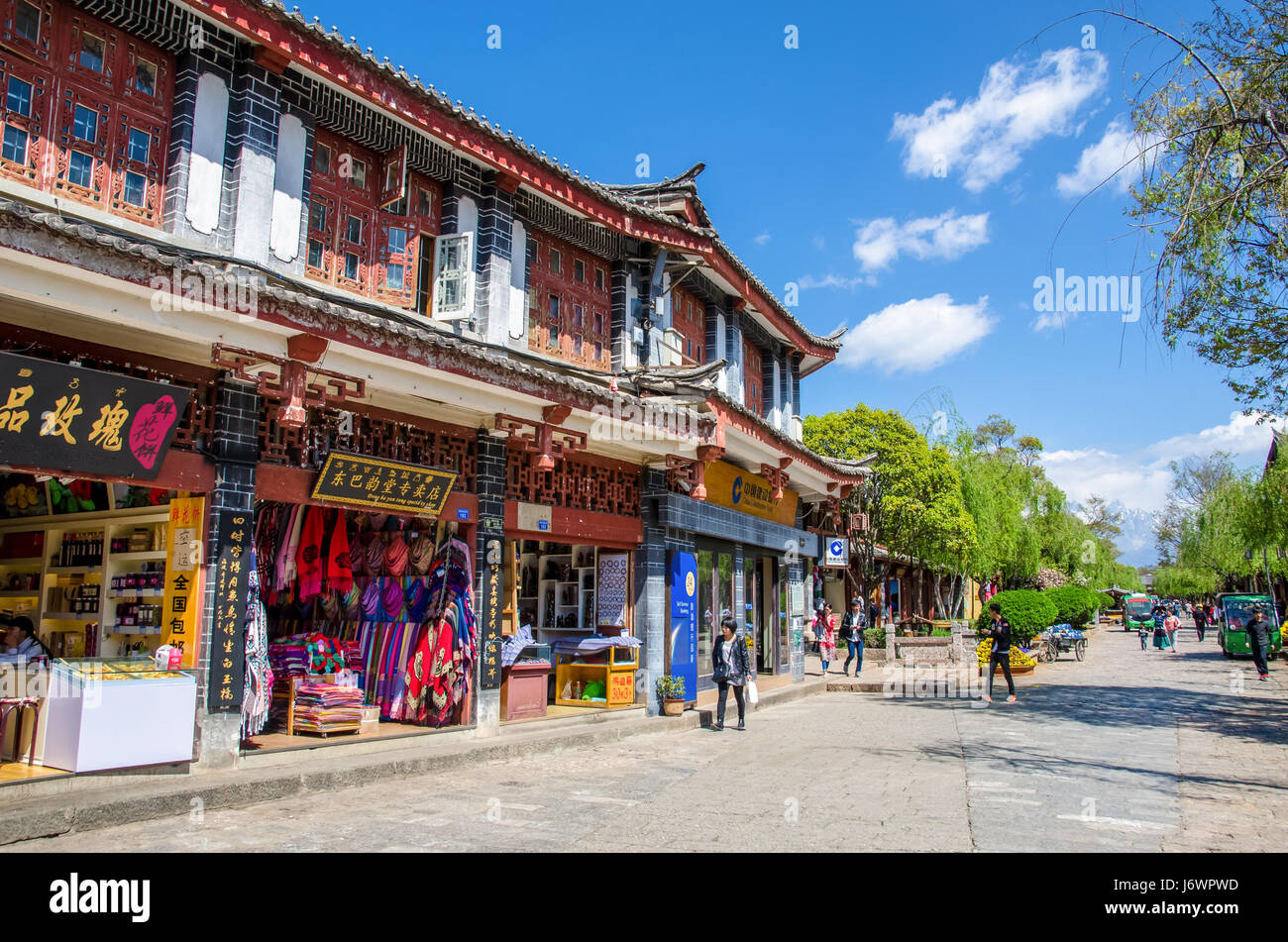 Lijiang, China - April 10,2017 : Scenic view of the Old Town of Lijiang ...