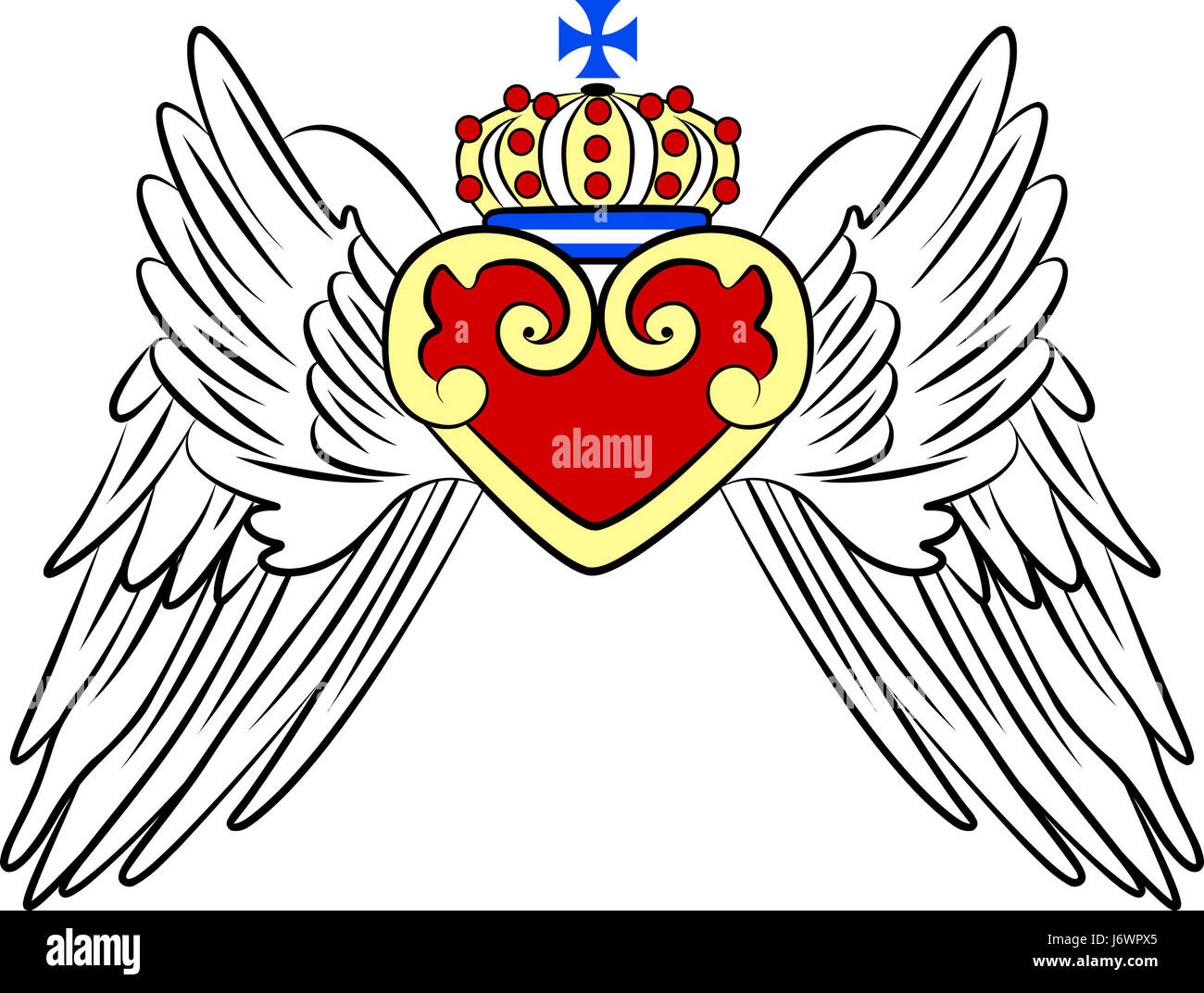 Heart With Wings And Princess Crown