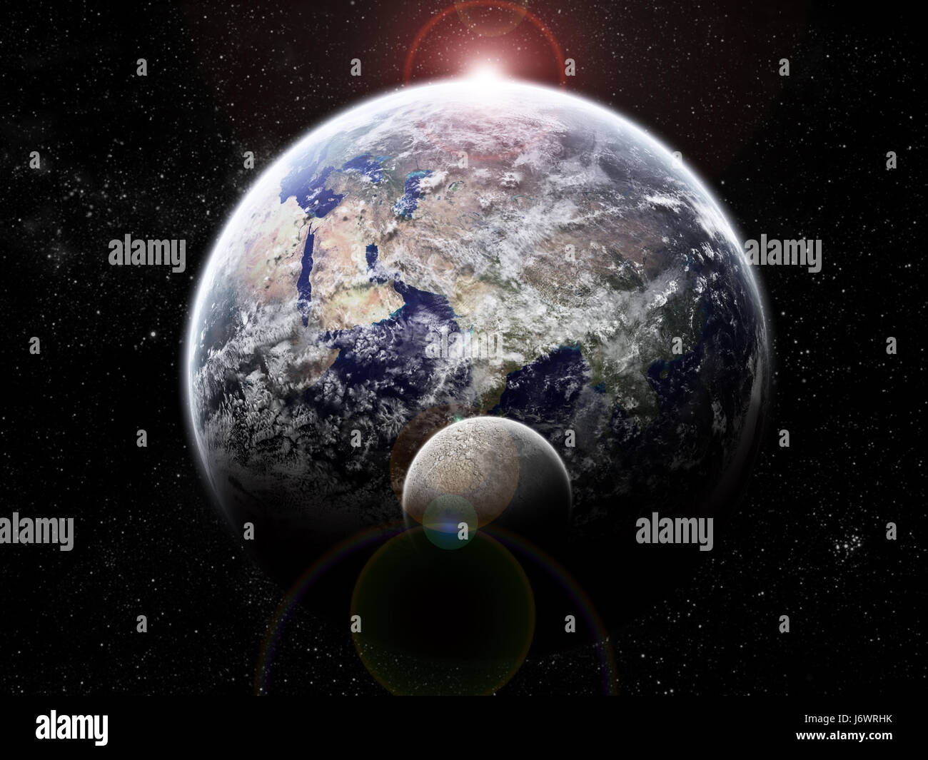 space moon darkness eclipse globe planet earth world apocalypse shine ...