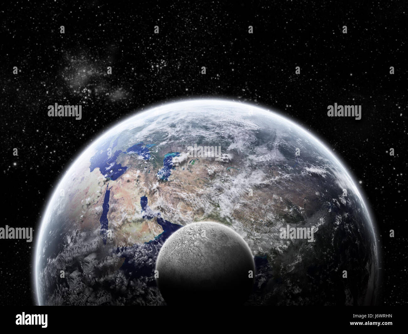 space moon darkness eclipse globe planet earth world apocalypse shine ...