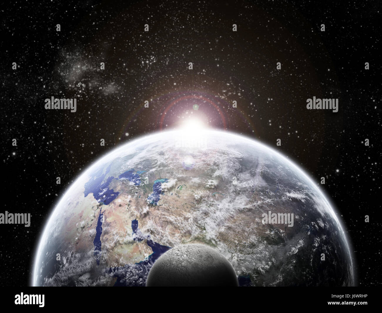 space moon darkness eclipse globe planet earth world apocalypse shine ...