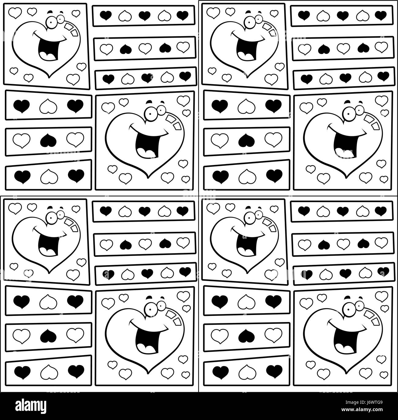 A seamless repeating cartoon pattern with hearts Stock Vector Image ...