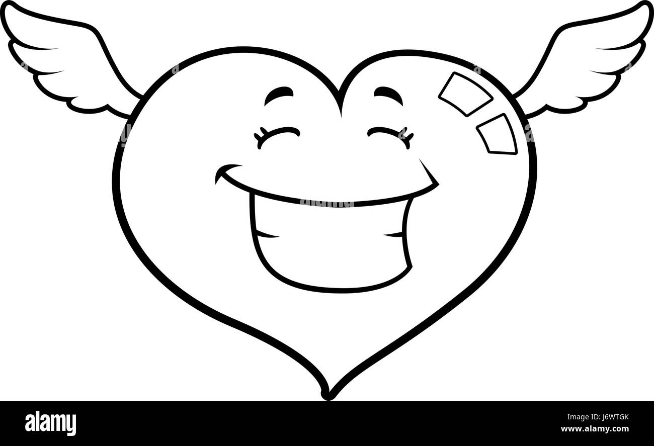 A cartoon flying heart smiling and happy Stock Vector Image & Art - Alamy