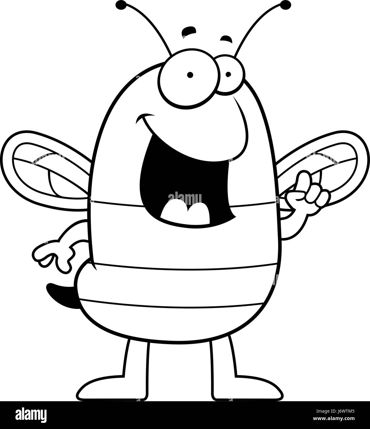 A happy cartoon bee with an idea Stock Vector Image & Art - Alamy