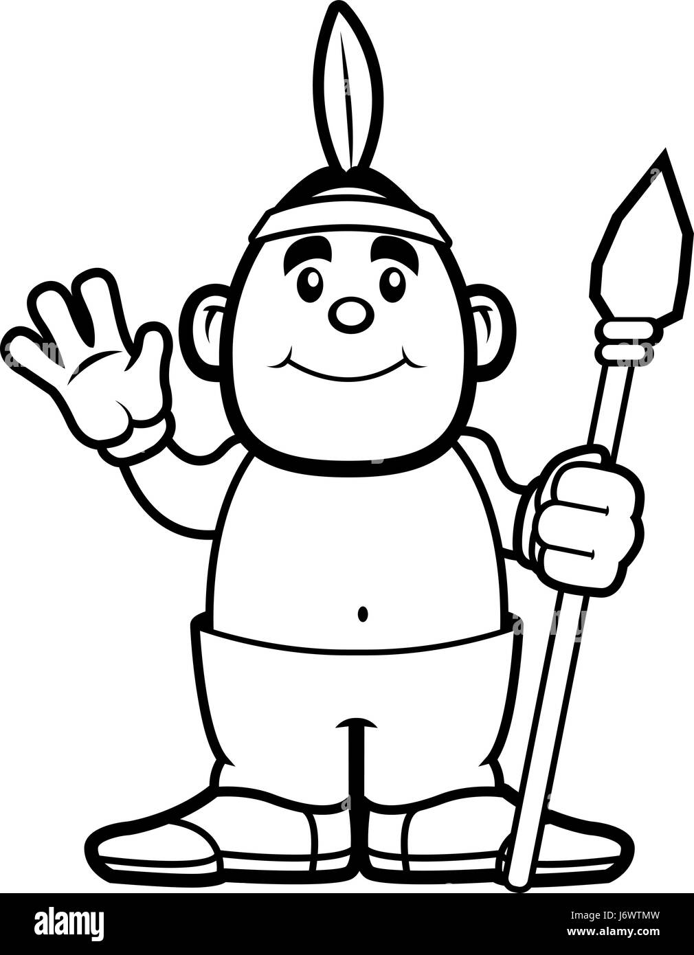 A happy cartoon Native American waving and smiling Stock Vector Image ...