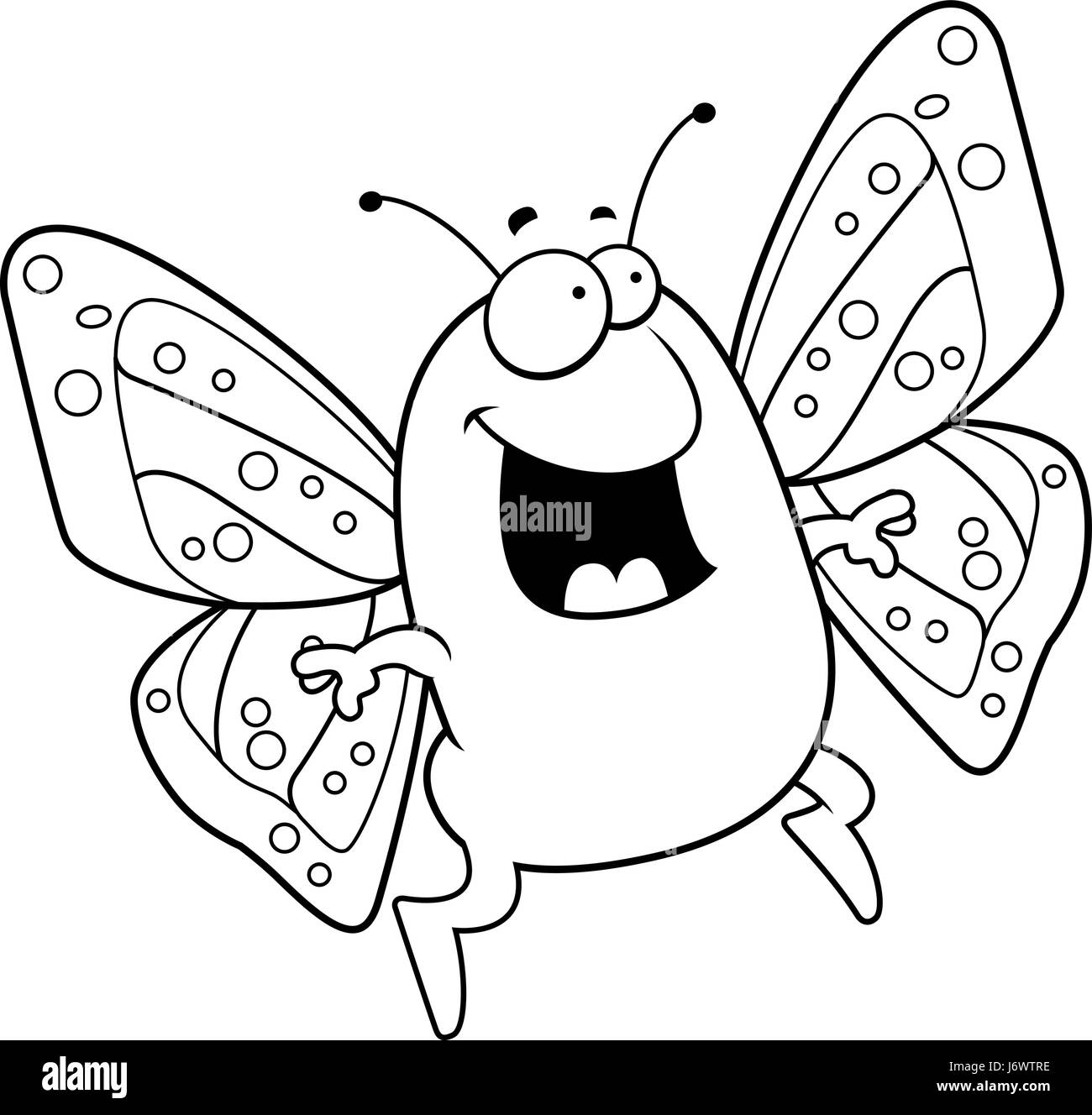 A happy cartoon butterfly jumping and smiling Stock Vector Image & Art ...