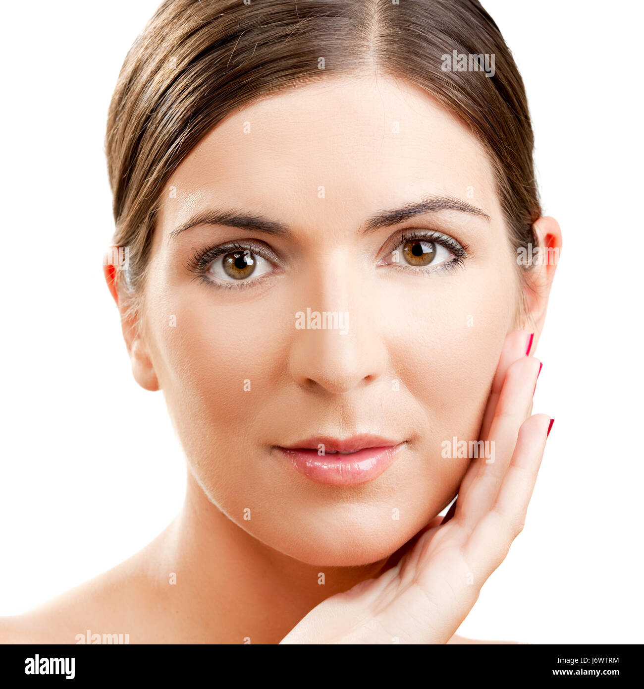 woman beautiful beauteously nice face skin makeup maddening pert ...