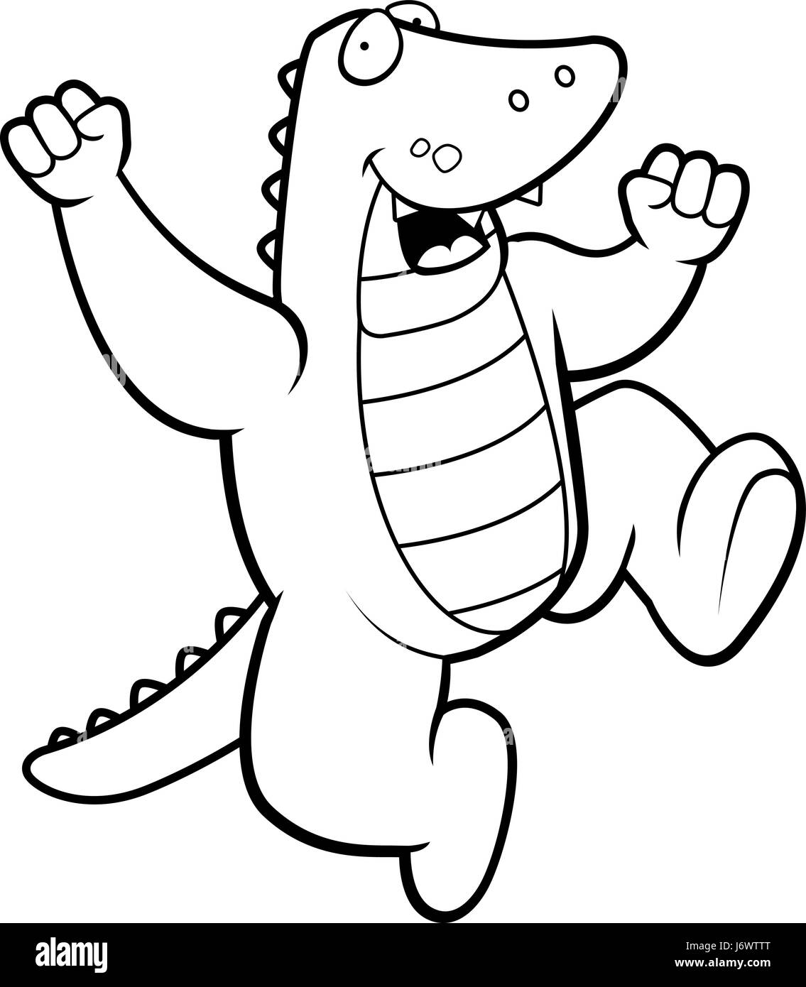 A happy cartoon alligator jumping and smiling Stock Vector Image & Art ...