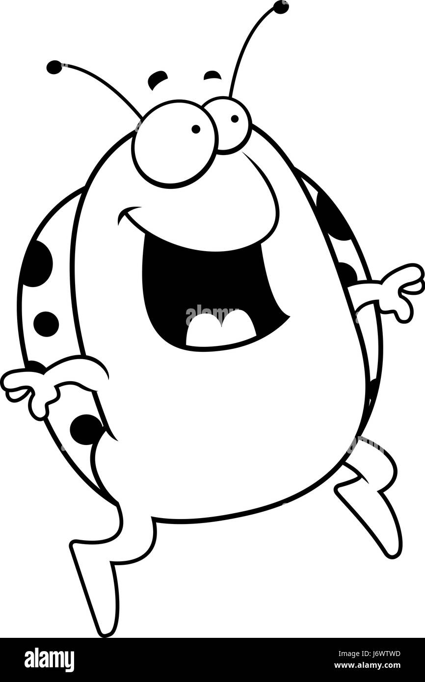 A happy cartoon ladybug jumping and smiling Stock Vector Image & Art ...