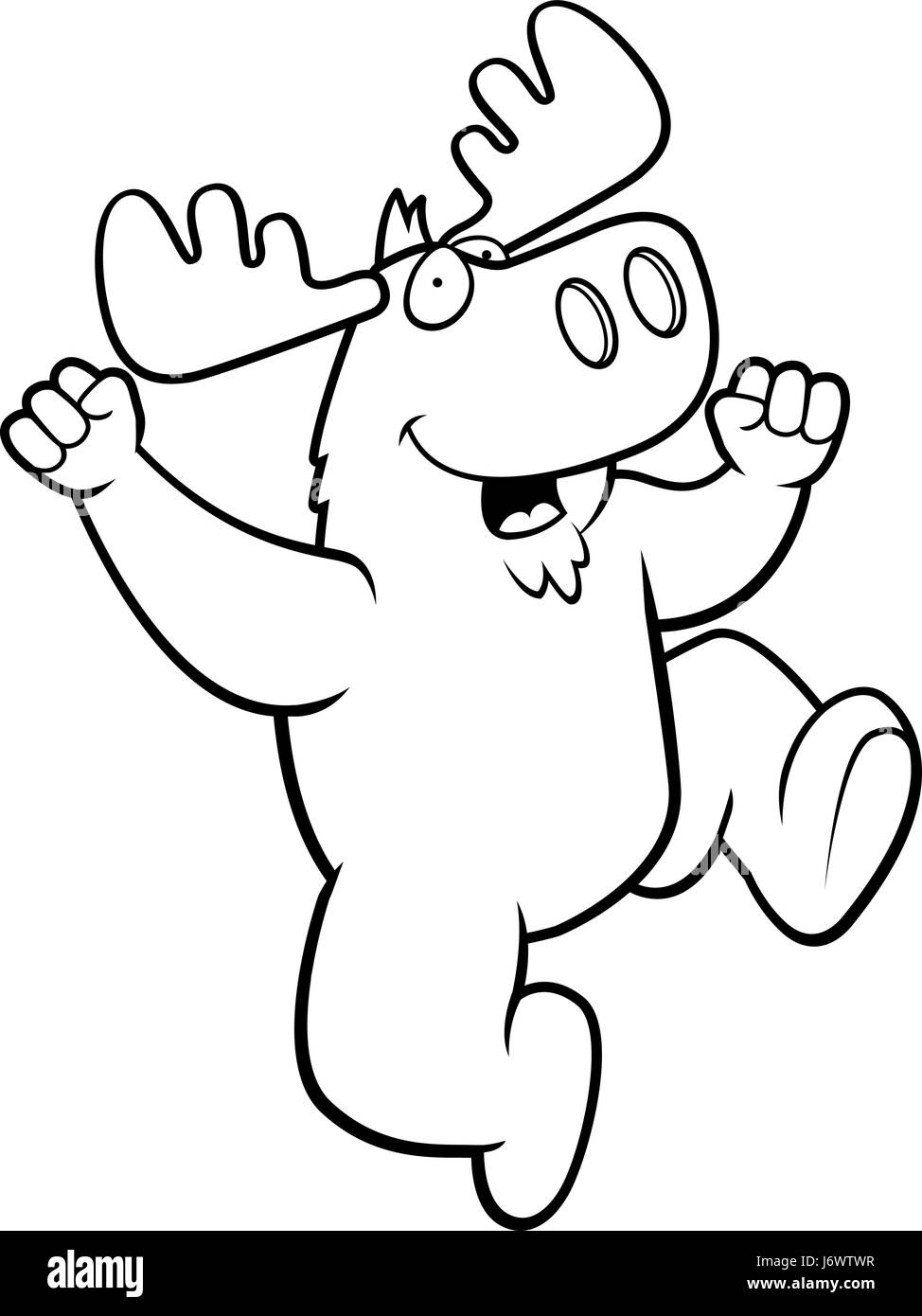 A happy cartoon moose jumping and smiling Stock Vector Image & Art - Alamy