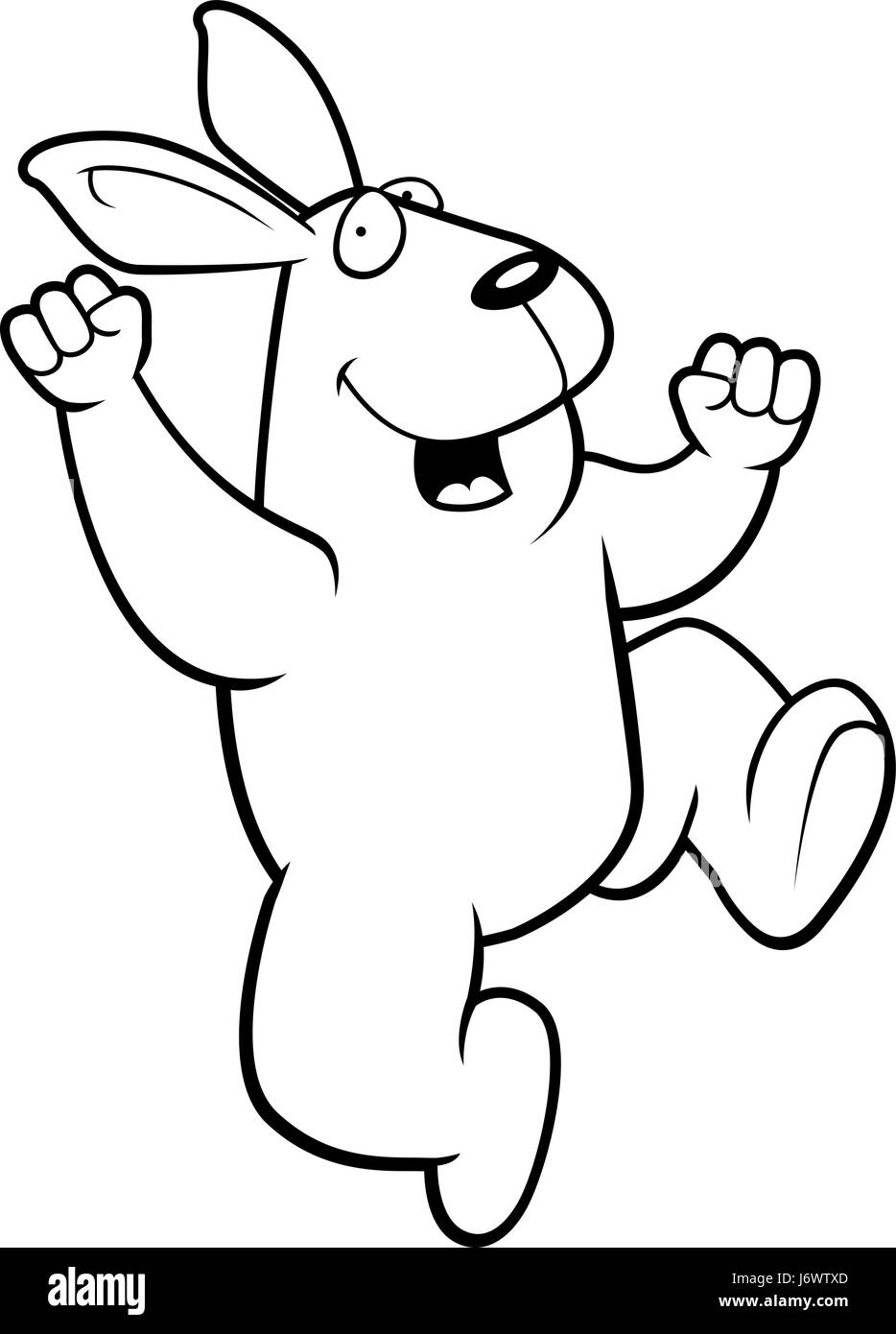 A happy cartoon rabbit jumping and smiling Stock Vector Image & Art - Alamy