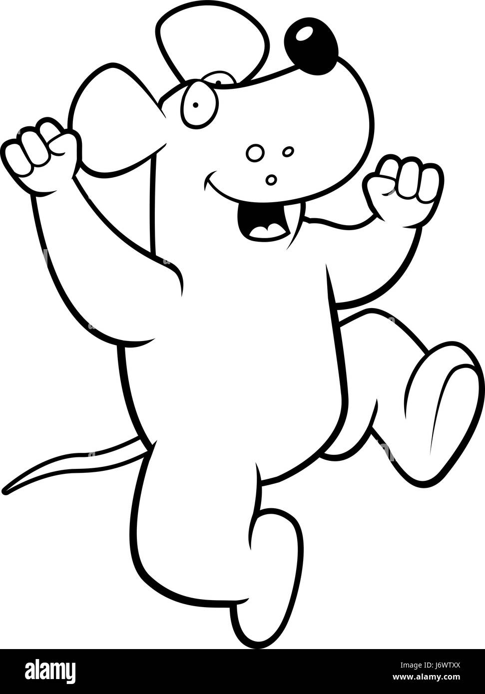 A happy cartoon rat jumping and smiling Stock Vector Image & Art - Alamy