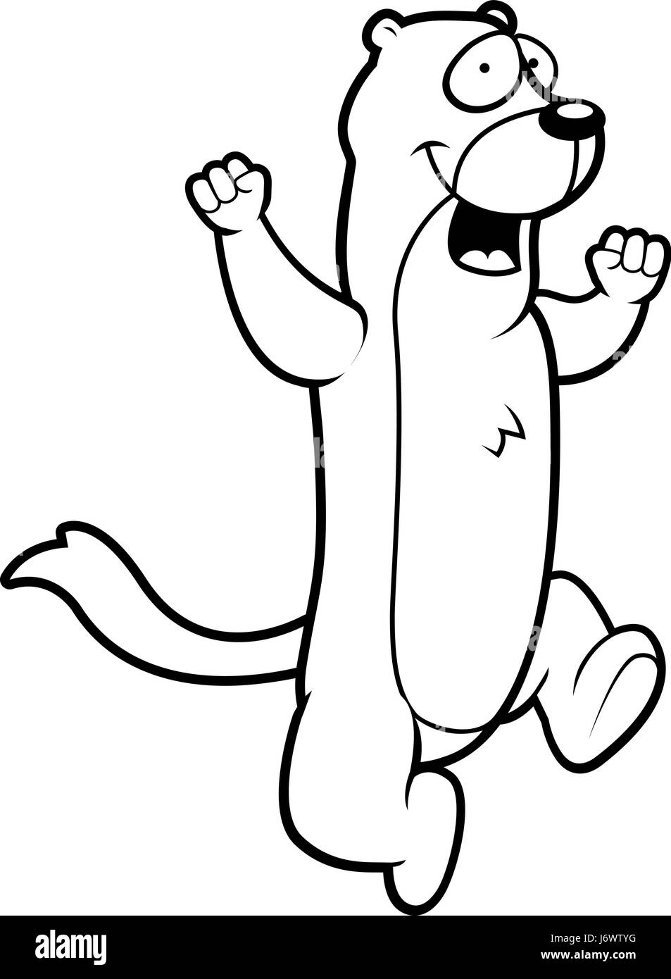 A happy cartoon weasel jumping and smiling Stock Vector Image & Art - Alamy