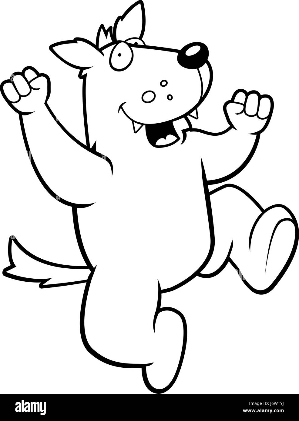 A happy cartoon wolf jumping and smiling Stock Vector Image & Art - Alamy