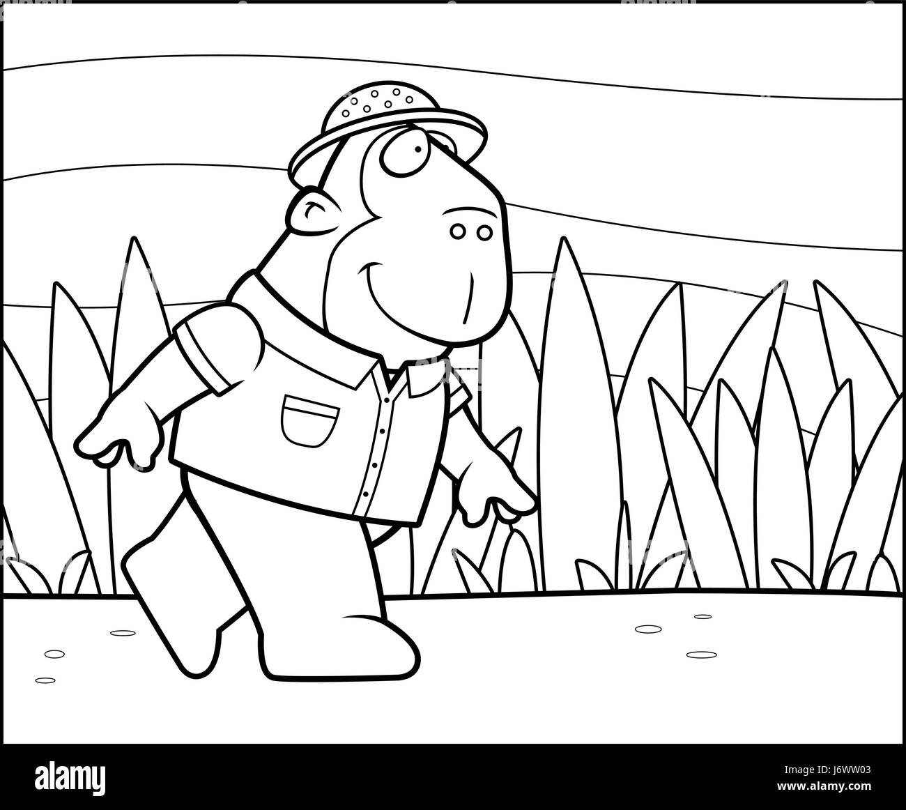 A happy cartoon explorer ape walking and smiling Stock Vector Image ...